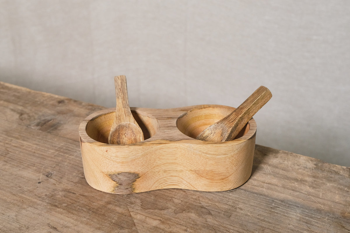 Mango Wood Salt & Pepper Server – Forest